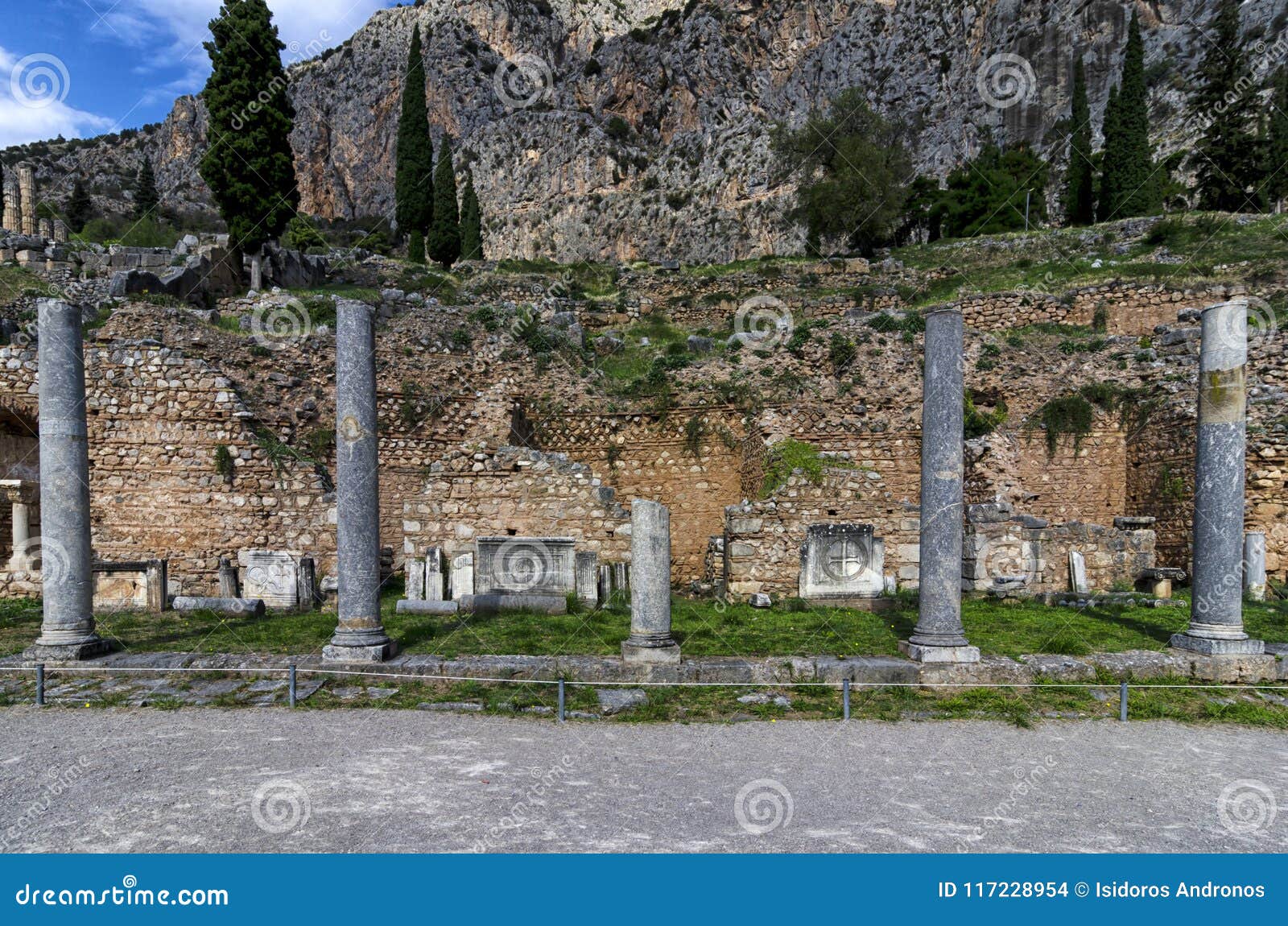 Archaeological Site of Delphi in Phocis, Greece. the Roman Agora Stock ...