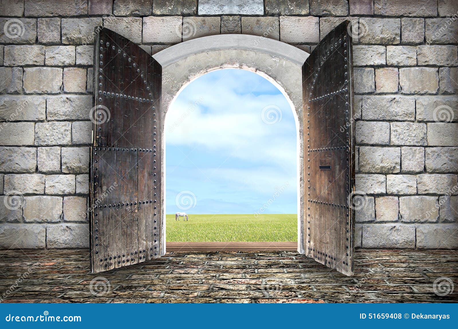 View from arched passage stock photo. Image of passage - 51659408