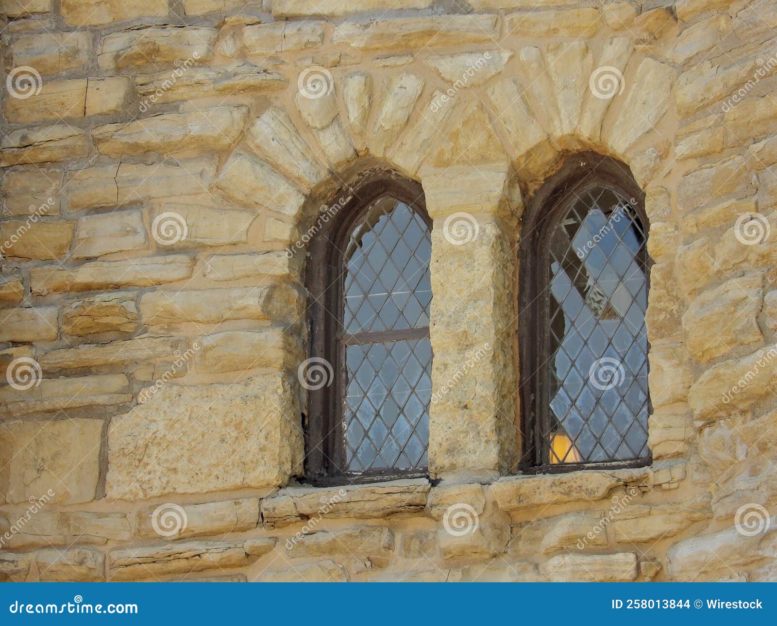 View of Arched Windows on Old Castle Wall Stock Photo - Image of palace ...