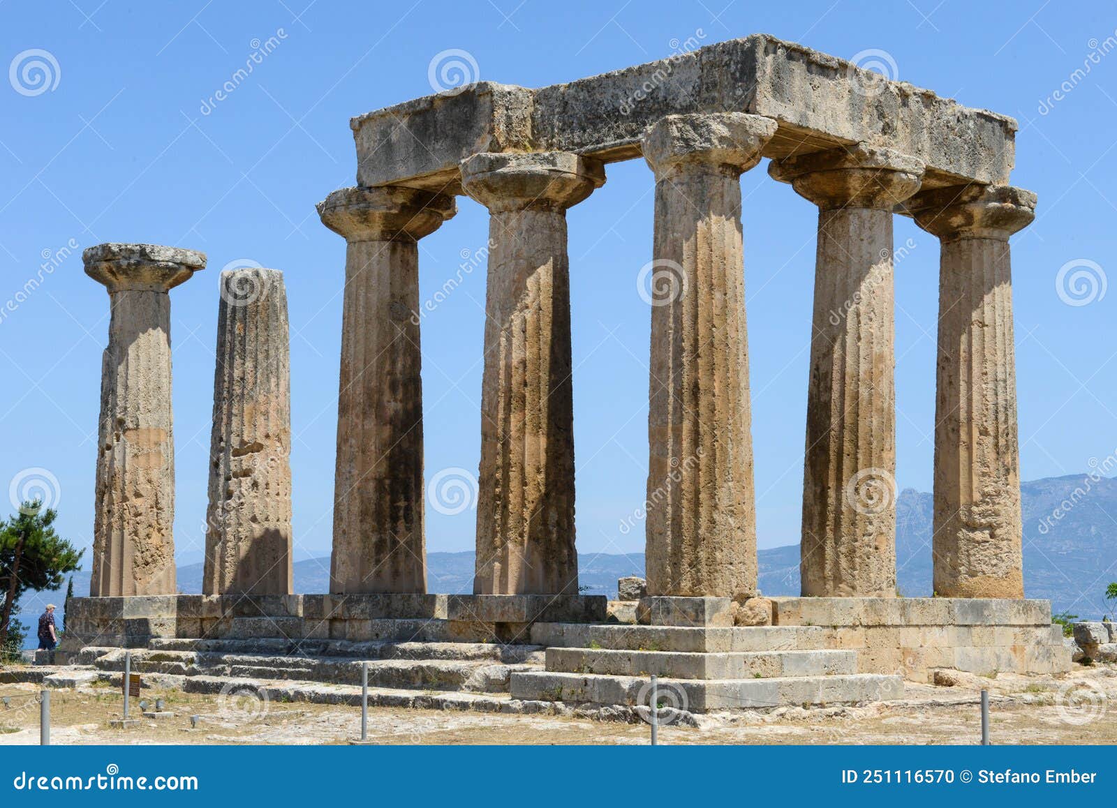 View at the Archeolgical Site of Ancient Corinth in Greece Stock Photo ...