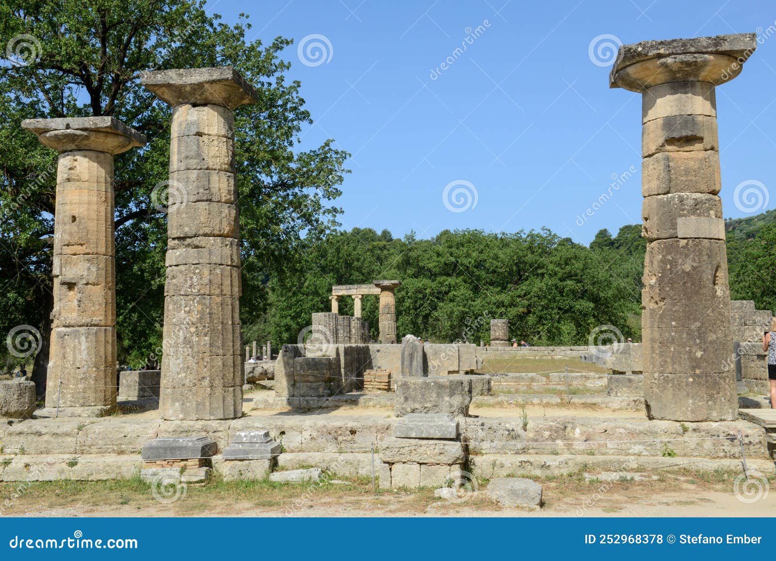 View at the Archeological Site of Ancient Olympia, Greece Stock Photo ...