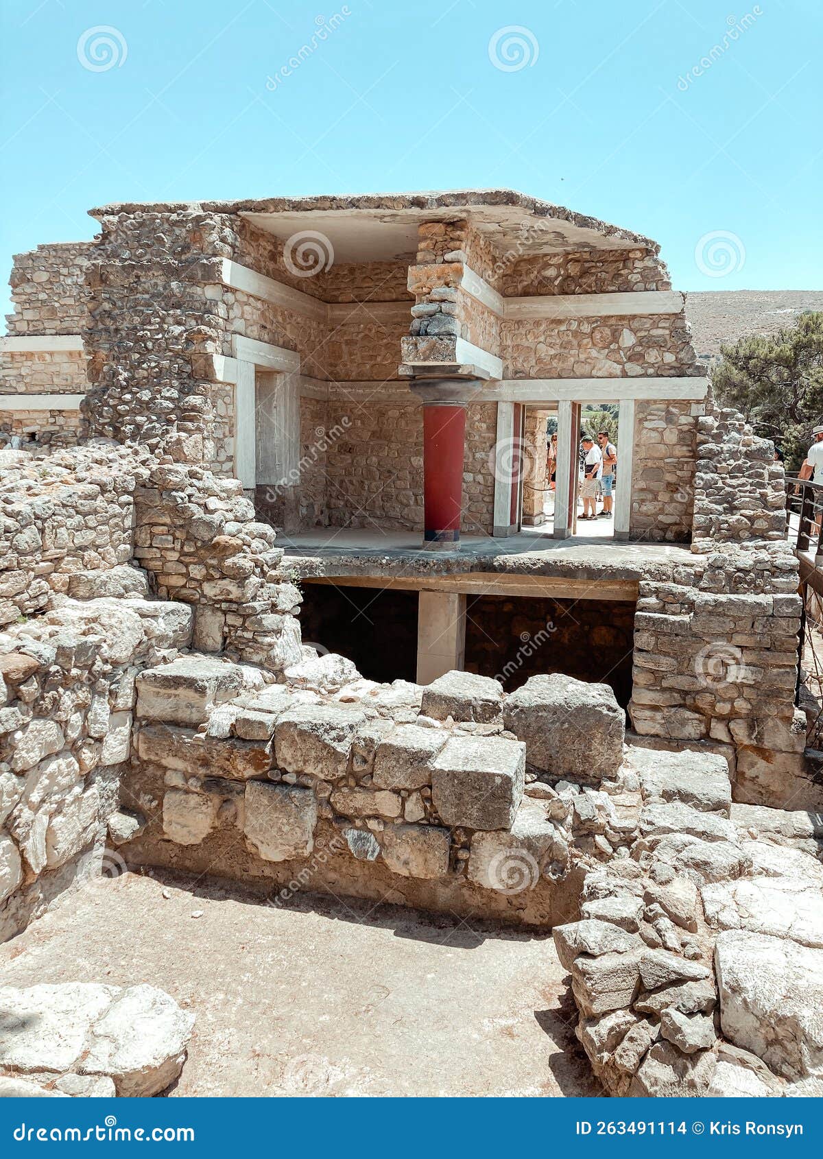 A View on the Archeological Site of Knossos Stock Photo - Image of ...