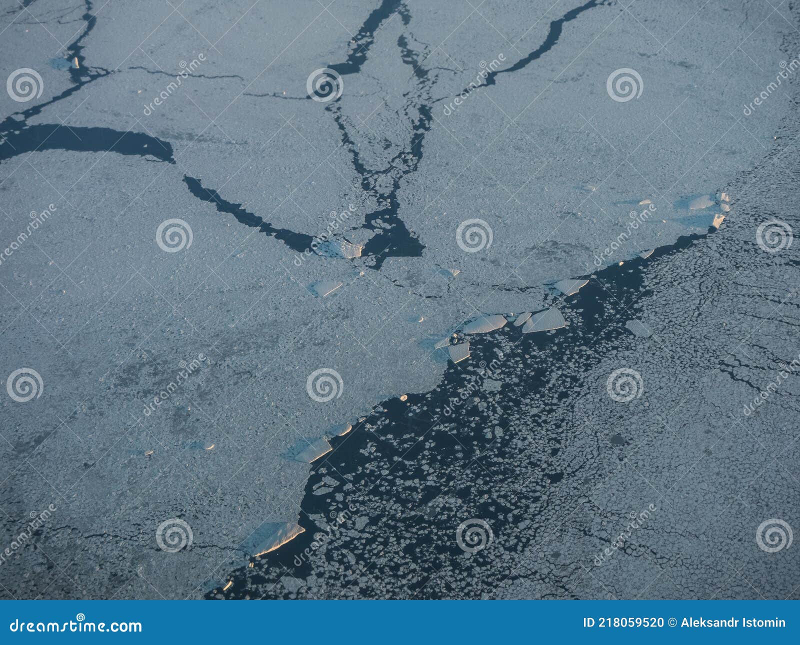 View of the Arctic Ice from the Plane, the Expanses of the Arctic ...