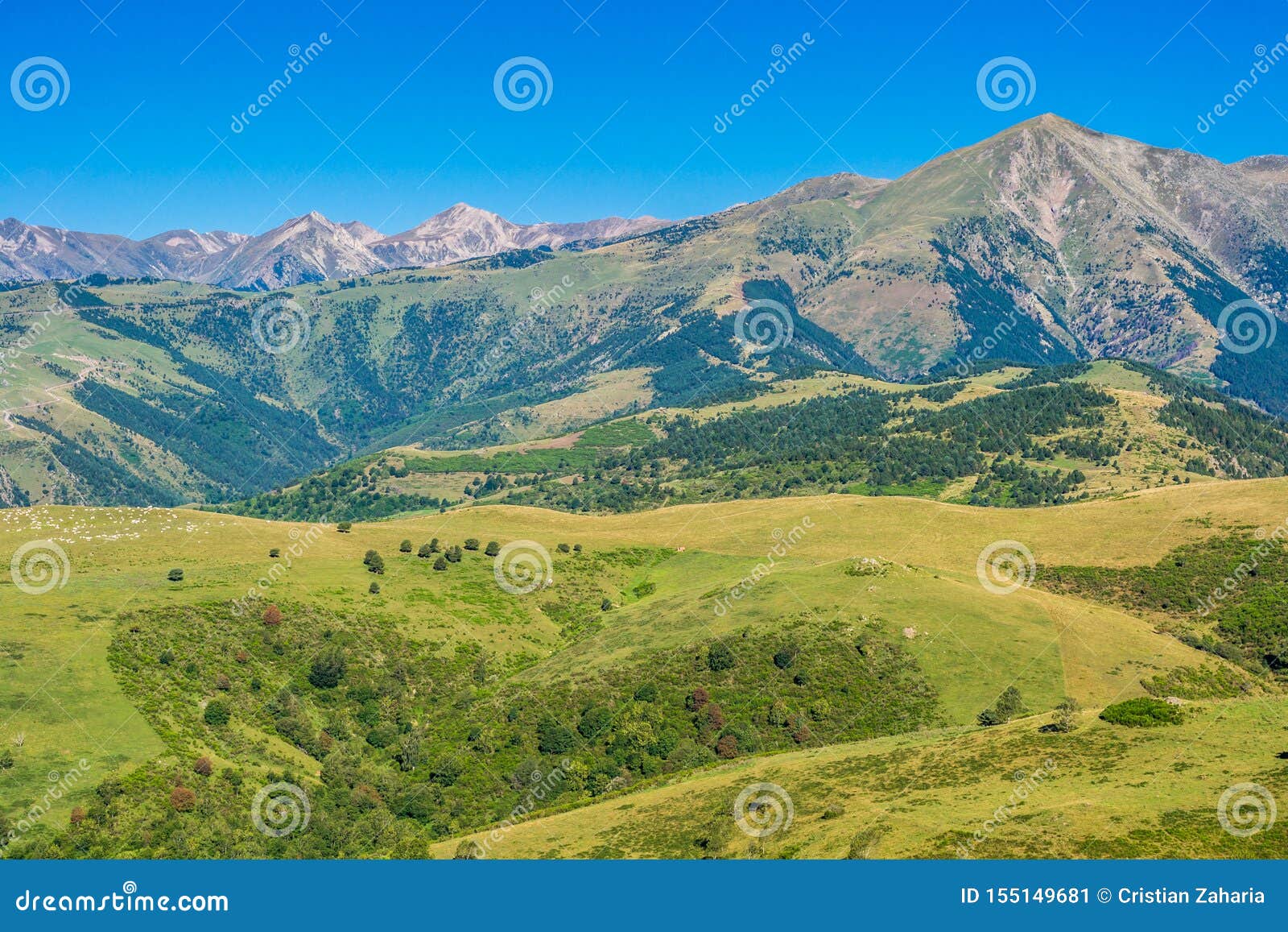 Beautiful View of the Pyrenees Mountains Ulldeter Stock Image - Image ...