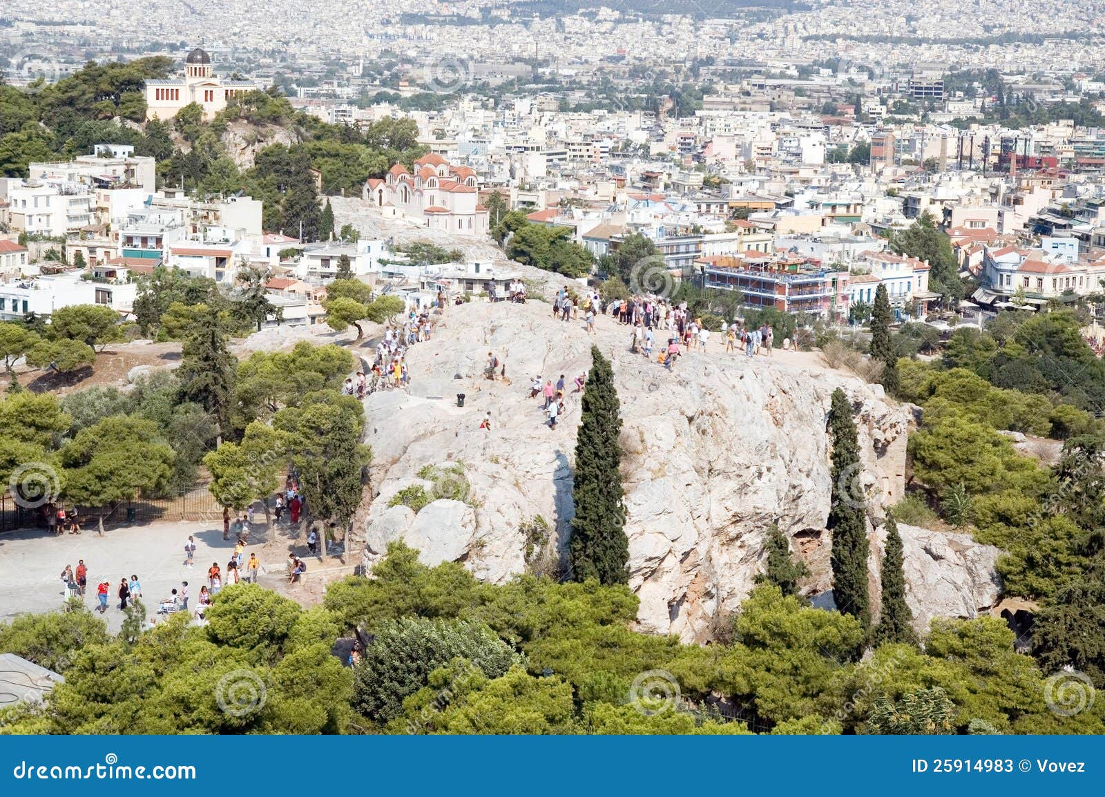 View of an Areopagus from the Acropolis Stock Image - Image of ...