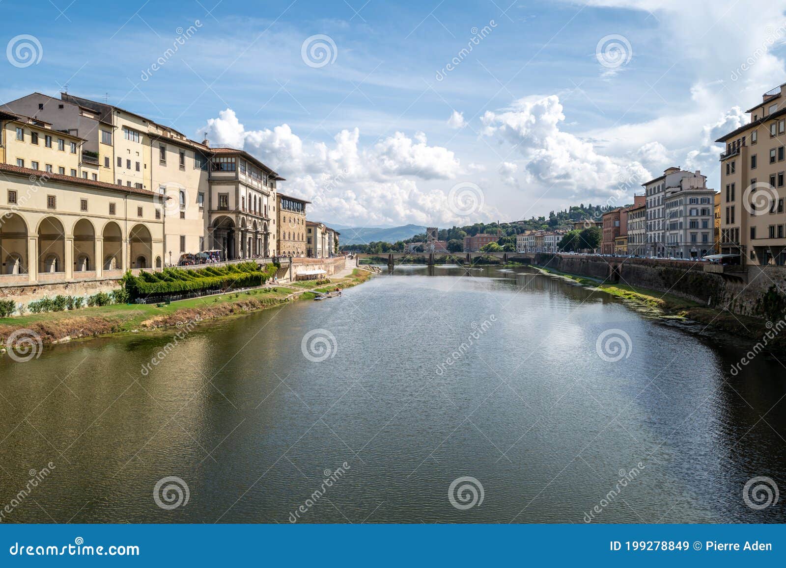 A View of the Arno from a Bridge in Florence Stock Image - Image of ...