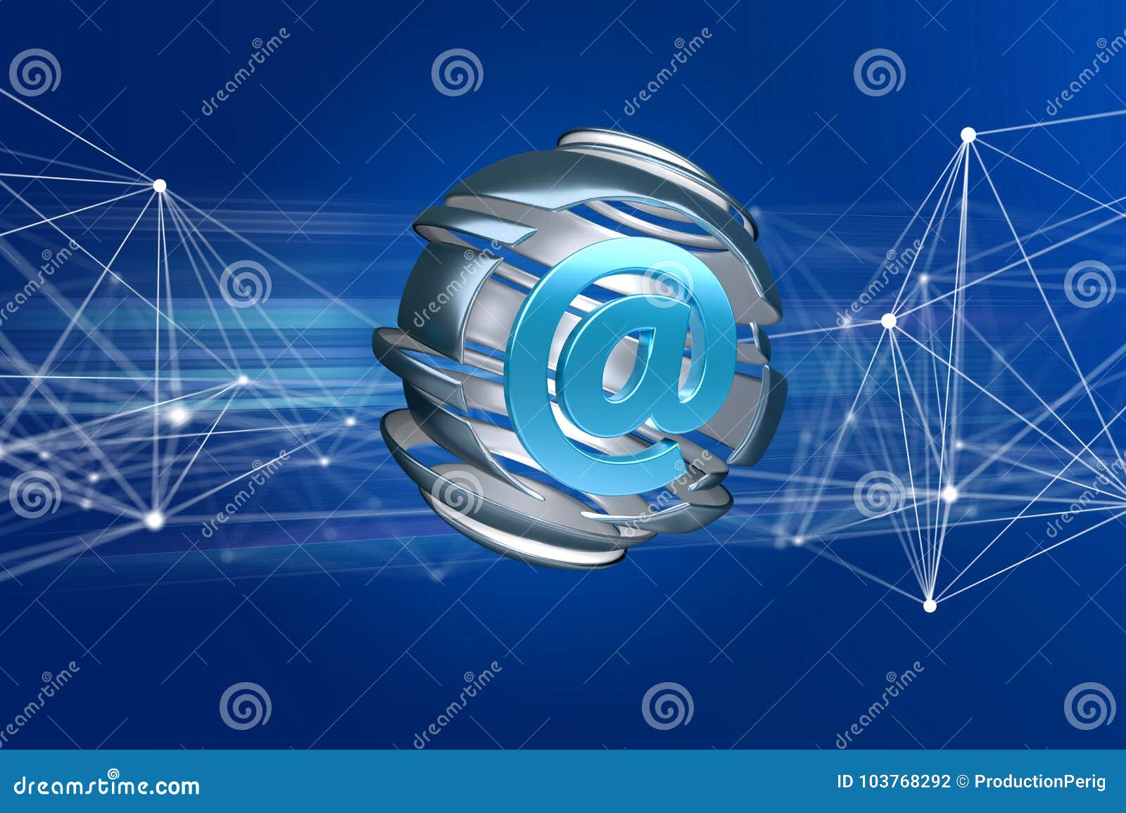 Arobase Symbol Displayed in a Sliced Sphere - 3D Render Stock ...