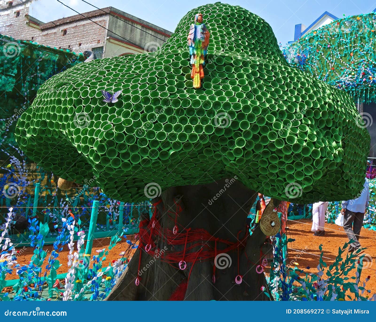 View of Artificial Beehive Shaped Design Decorated with Coloured ...