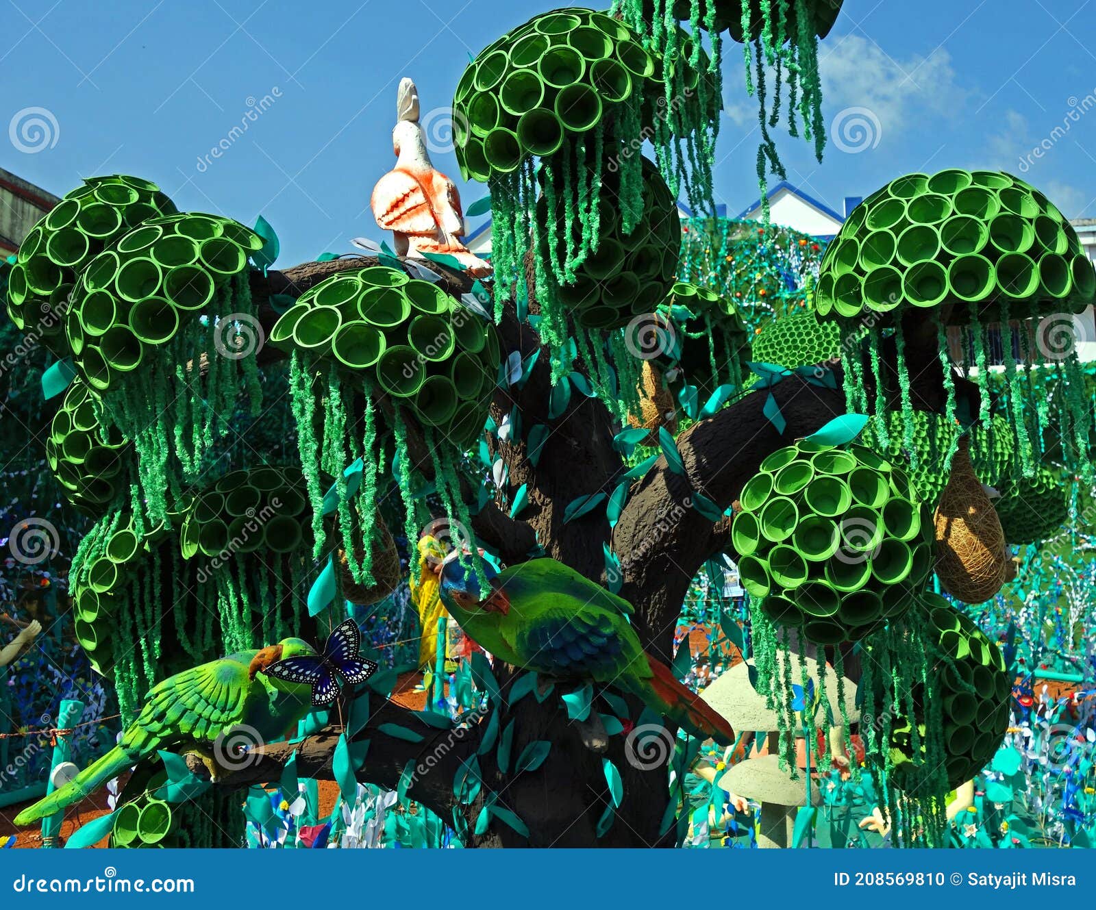 View of Artificial Beehive Shaped Design Decorated with Coloured ...