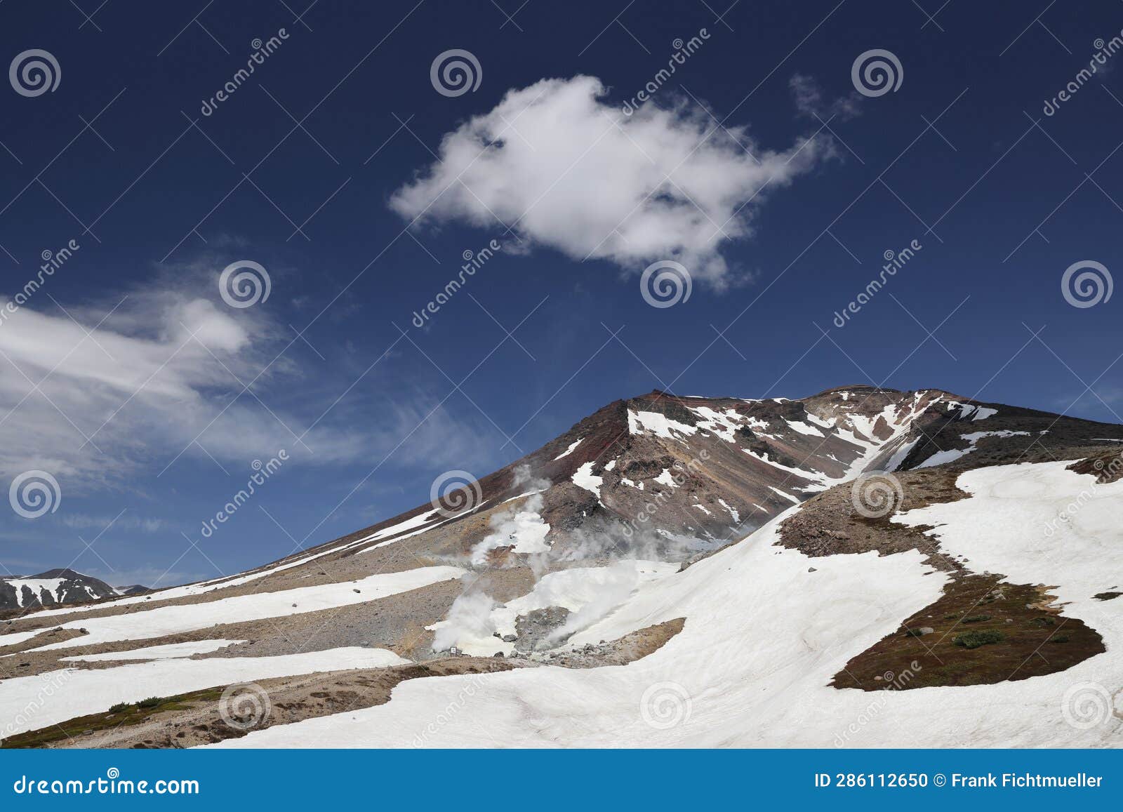View of Asahidake (Mount Asahi) in Japan Stock Photo - Image of crater ...