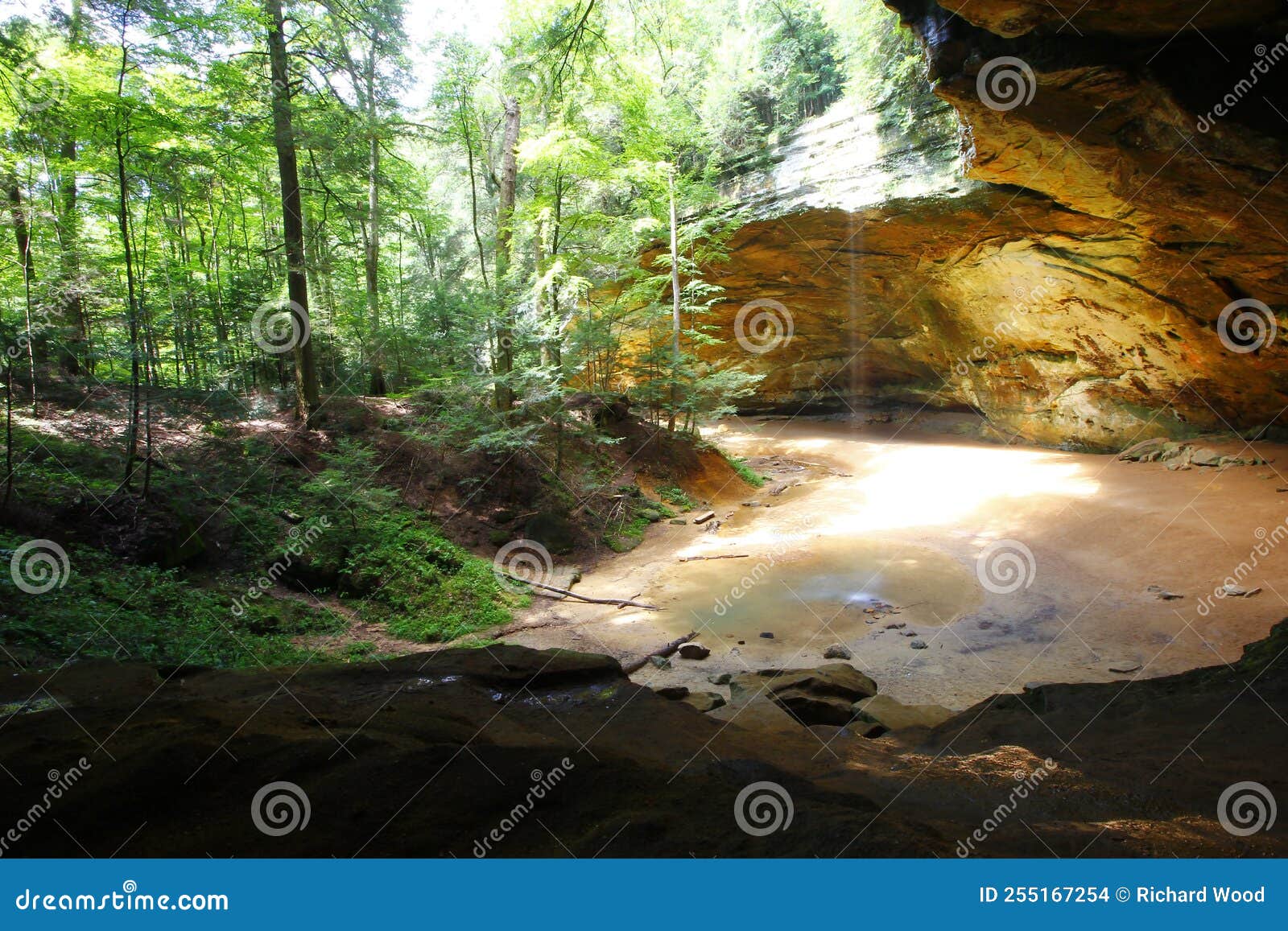 View of Ash Cave in Summer, Hocking Hills State Park, Ohio Stock Photo ...