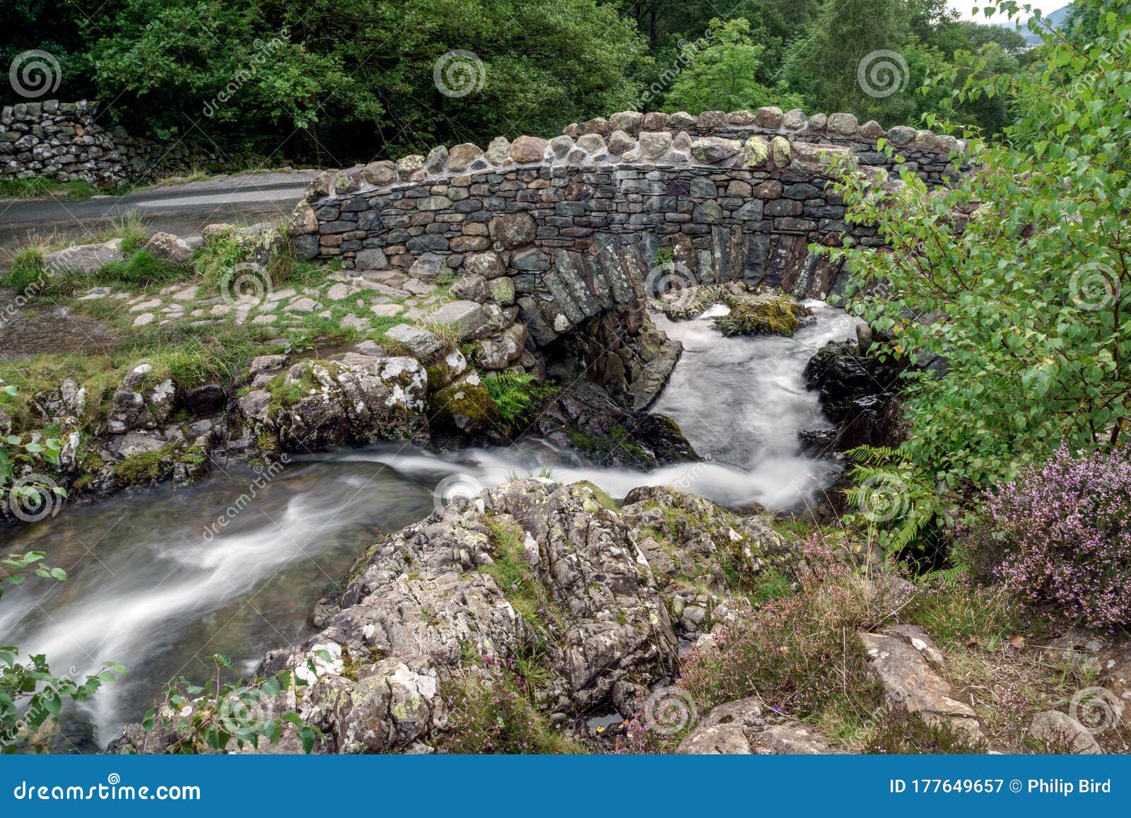 View of Ashness Bridge in the Lake District Stock Image - Image of ...