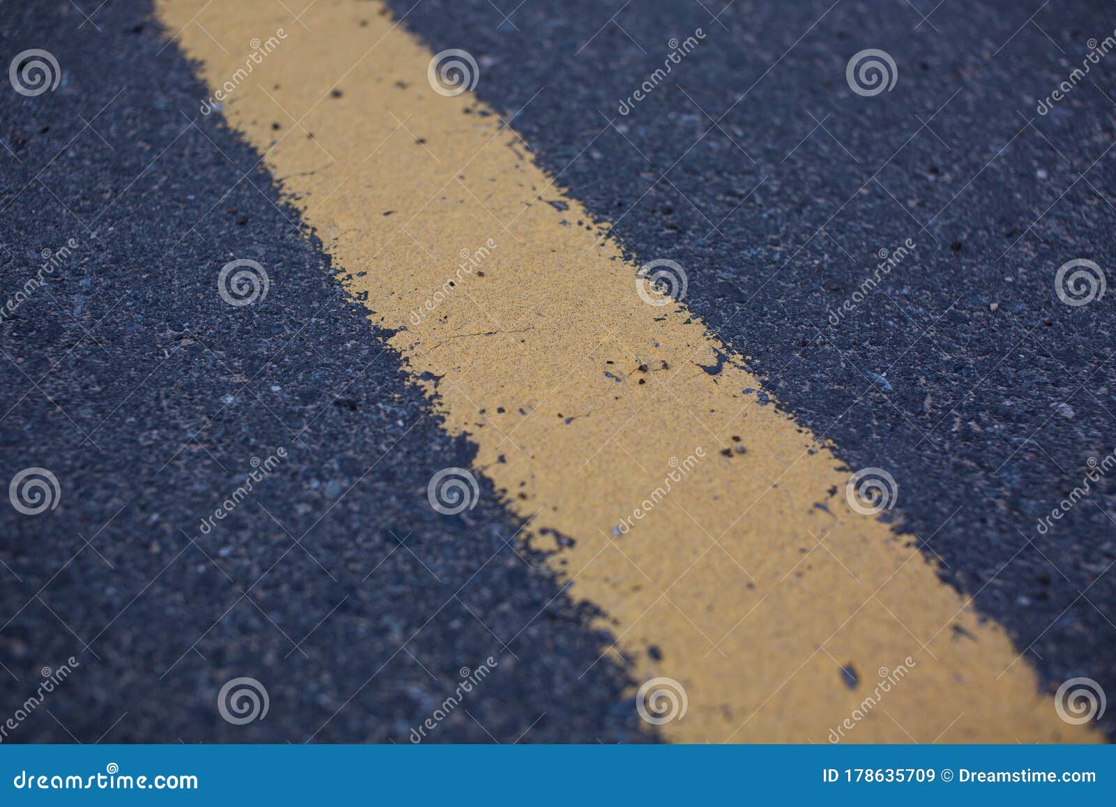 View of Asphalt with Distinct Two Yellow Stripes Stock Image - Image of ...