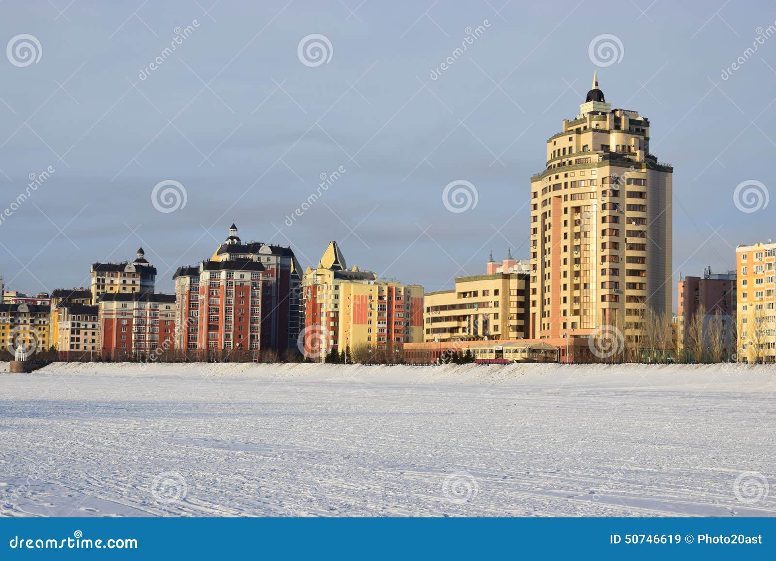View in Astana in winter editorial stock image. Image of graphic - 50746619