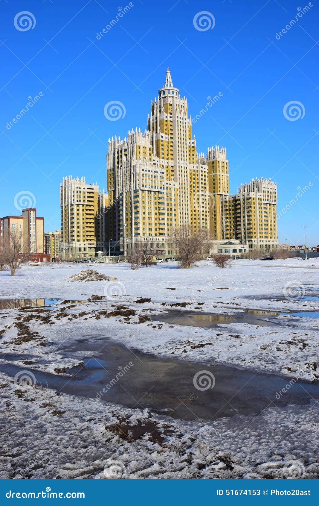 View in Astana in winter editorial stock photo. Image of frost - 51674153
