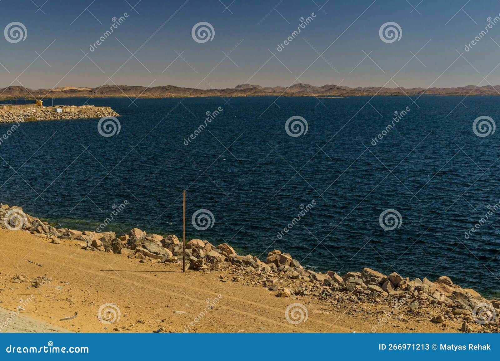 View of Aswan High Dam Reservoir from the Dam, Egy Stock Image - Image ...