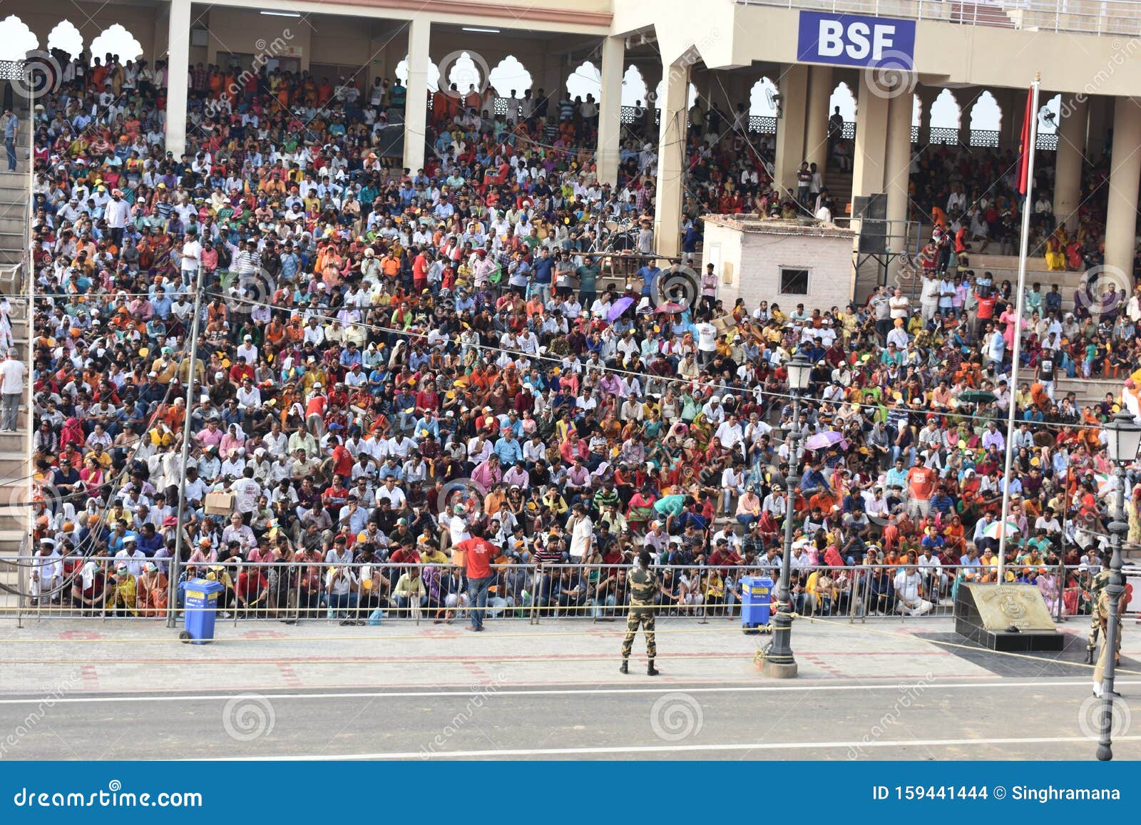 View in Atari Border or Wagah Border Parade in Amritsar. Punjab ...