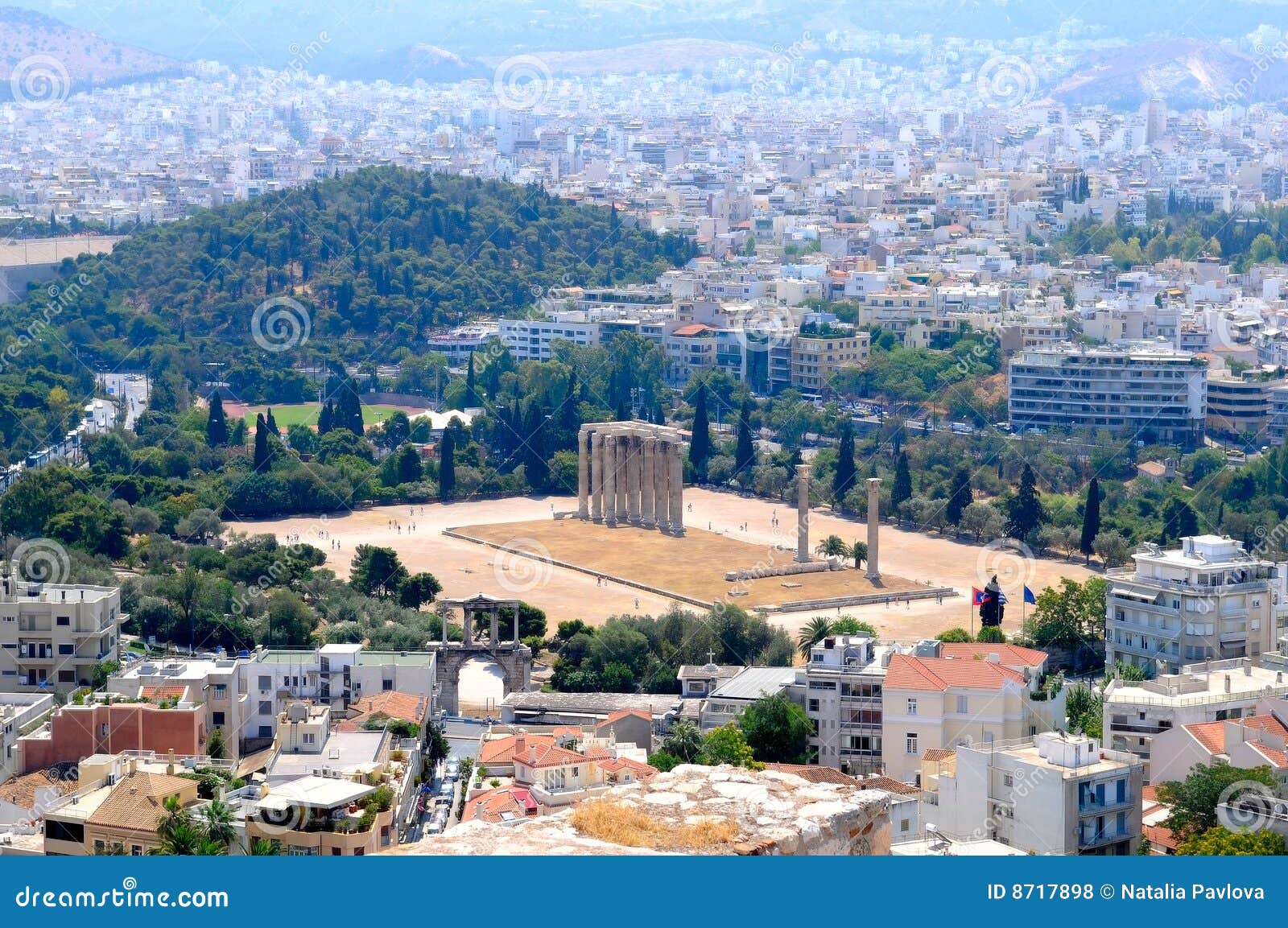 The view of Athens stock photo. Image of ruin, greece - 8717898