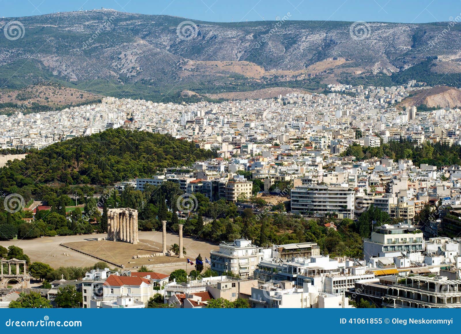 View of Athens stock image. Image of archaeology, europe - 41061855