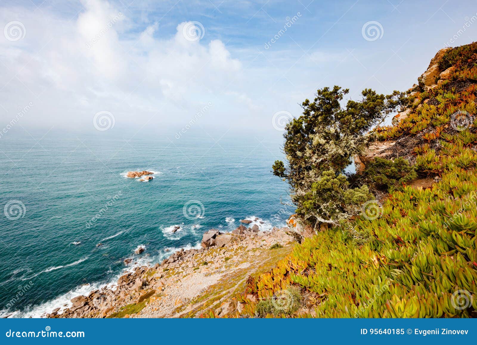 A View of the Atlantic Ocean from Cape Rock Stock Image - Image of ...