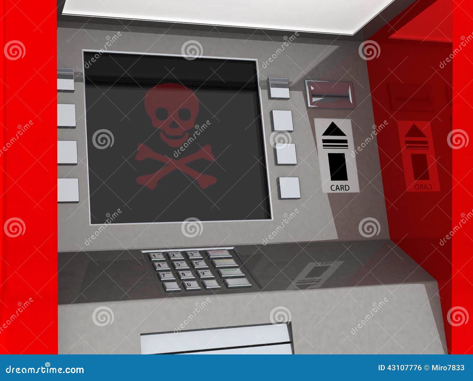 View of ATM in an Isolated White Background Stock Photo - Image of ...