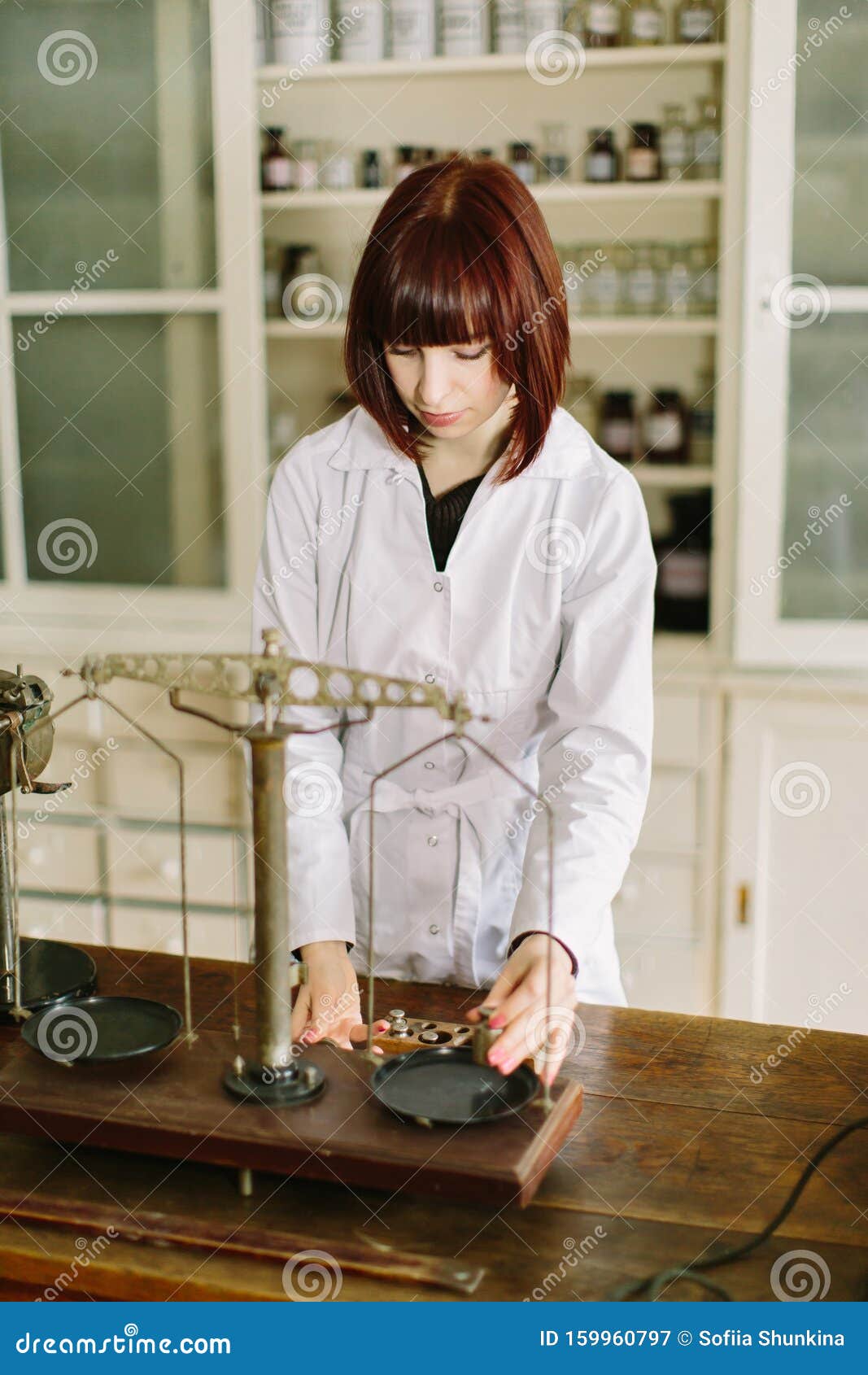 View of an Attractive Pharmacist at Work Stock Image - Image of indoors ...