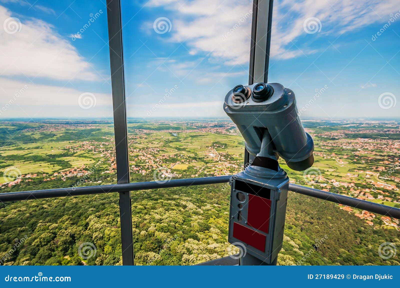 View from Tower with Binoculars Stock Image - Image of capital, avala ...
