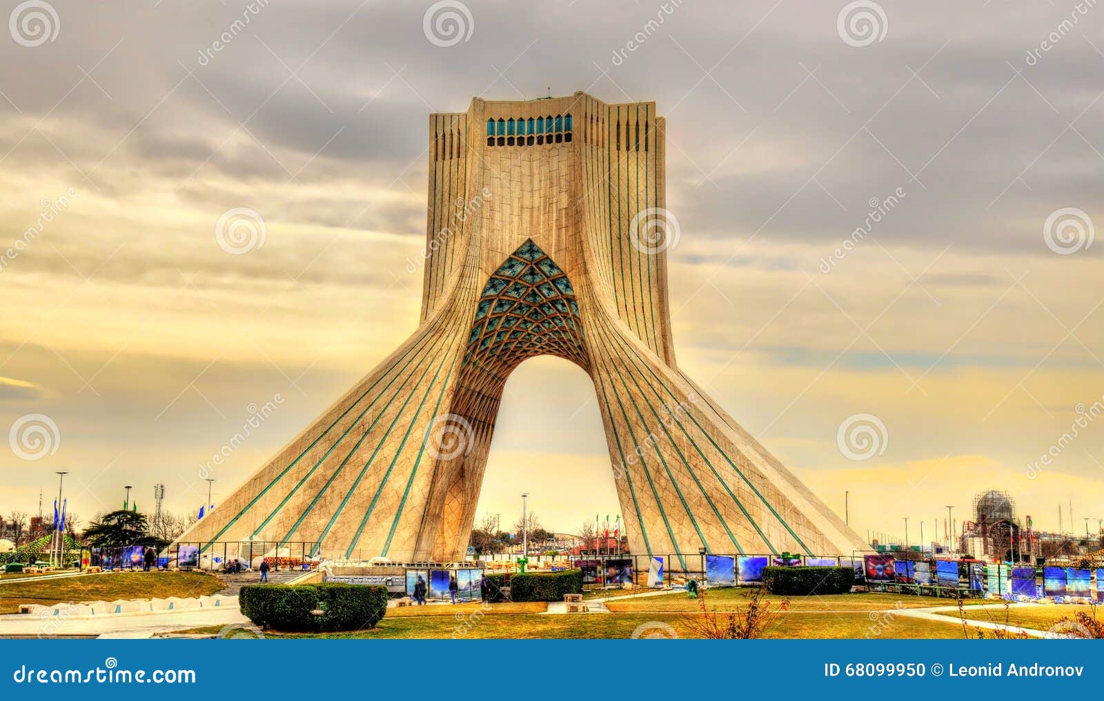 View of the Azadi Tower in Tehran Stock Photo - Image of east, park ...