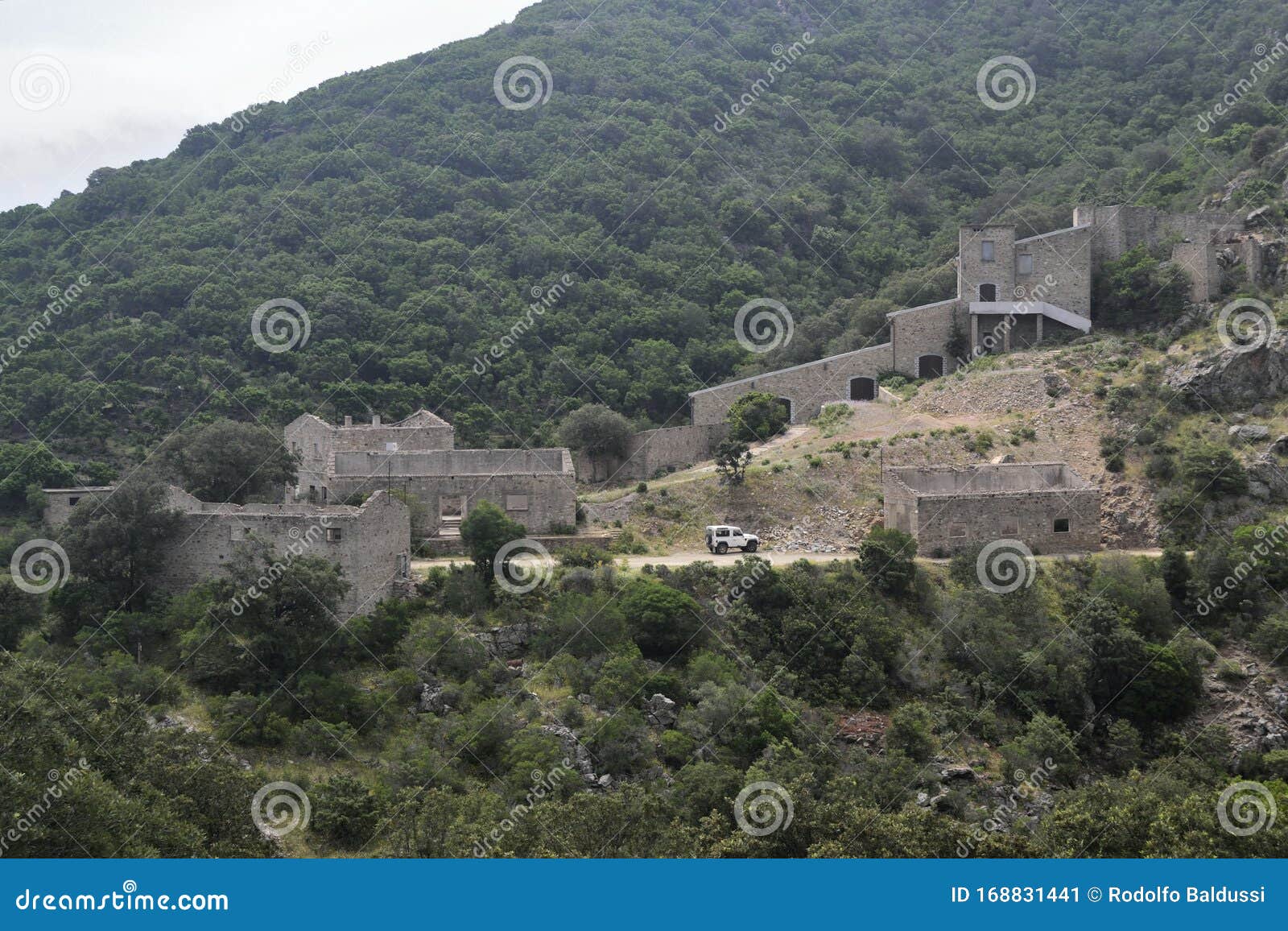 View of Baccu Locci mine stock image. Image of building - 168831441