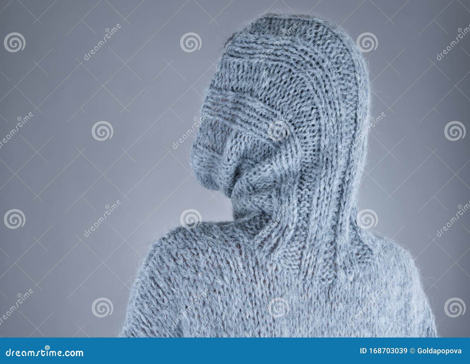 View from the Back of a Human in a Grey Sweater. the Neck of the ...