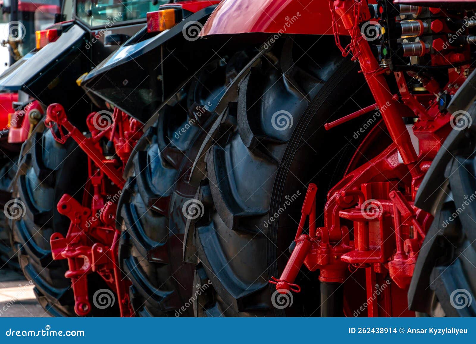 View of the Back of a Modern Tractor. Hydro-mechanical System for ...