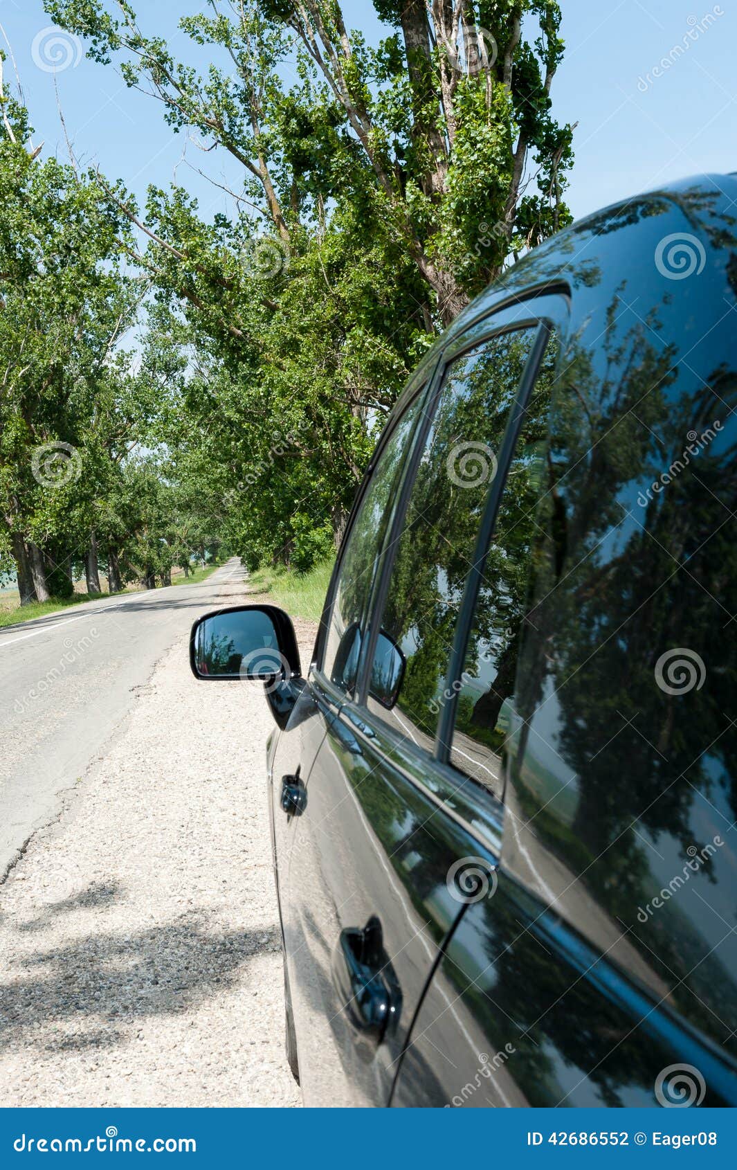 View from Back Side of the Car in the Middle Day Stock Photo - Image of ...
