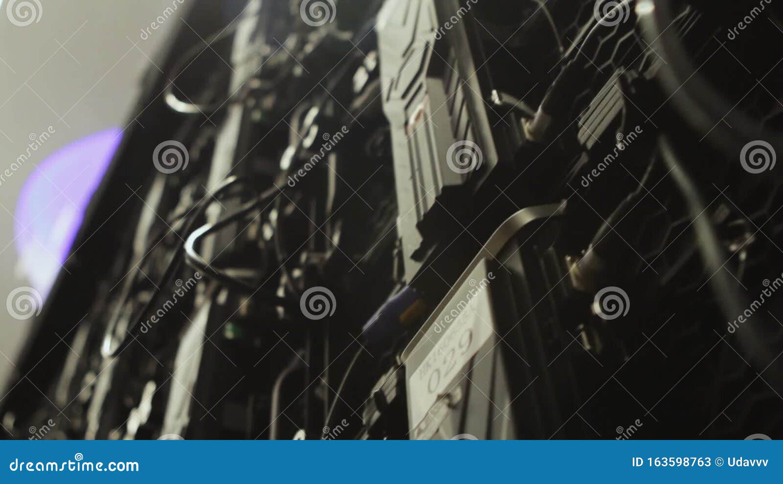 View of Back Side of Gigantic Black Screen Panel Mounted To Aluminium ...