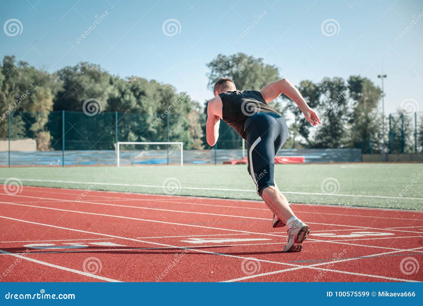 View from the Back To the Start of the Runner Stock Image - Image of ...