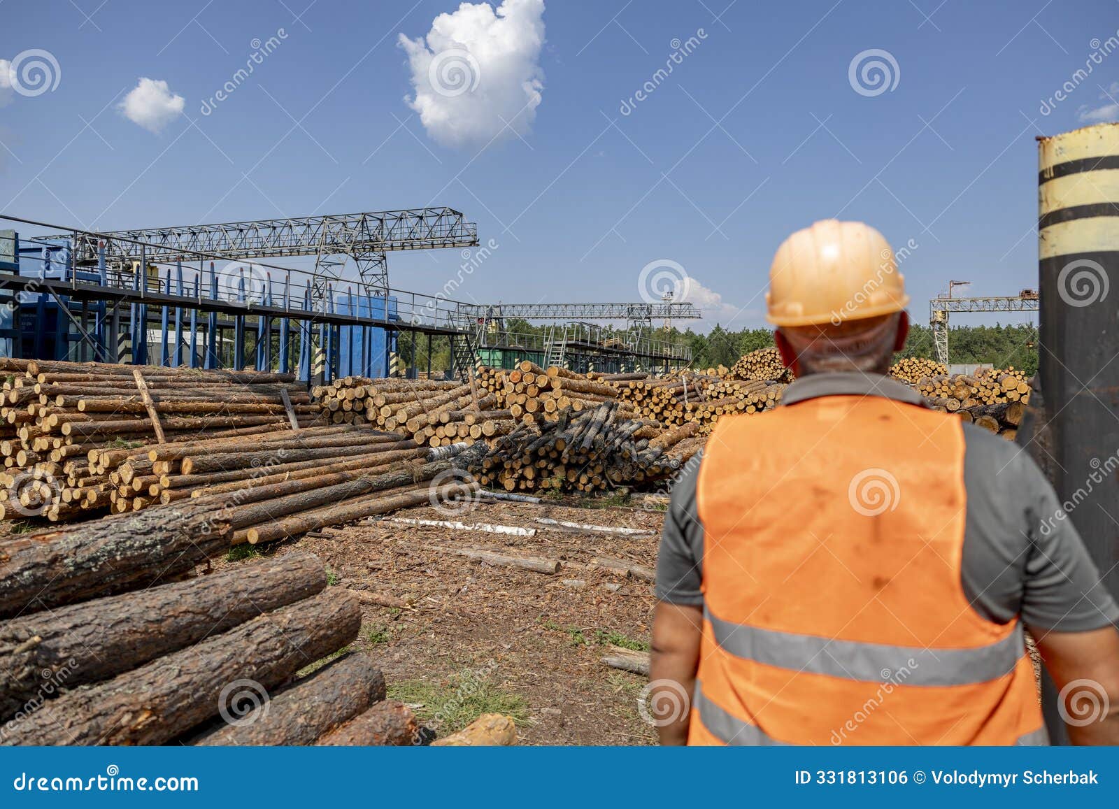 View of the Backs of Workers Engaged in Processing, Loading and ...