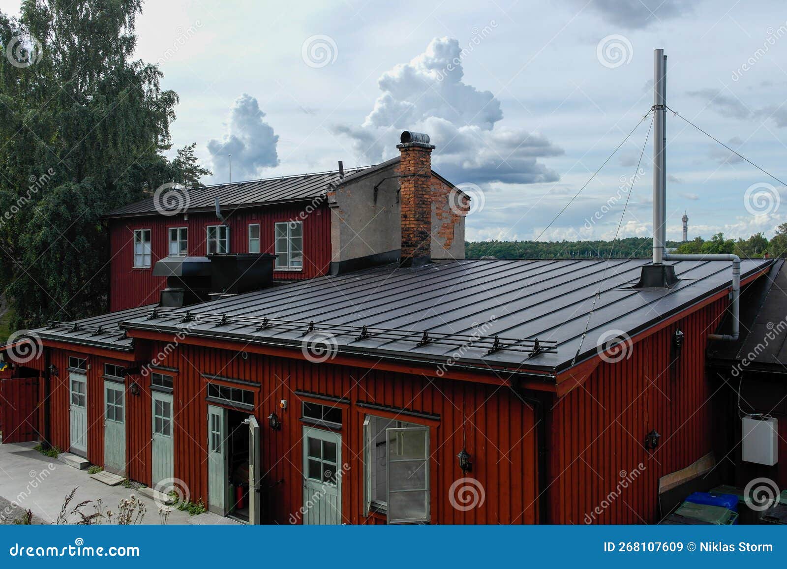 View of the Backside of a Restaurant Building in the Archipelago Stock ...