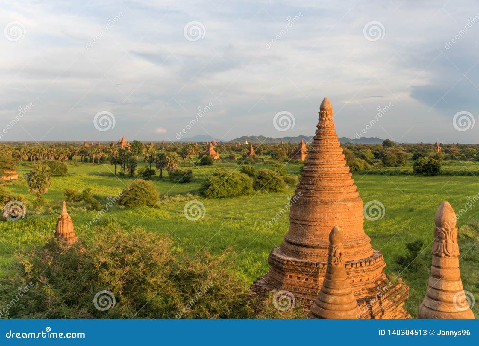 View of Bagan Pagoda Field in Myanmar by Sunset Stock Image - Image of ...