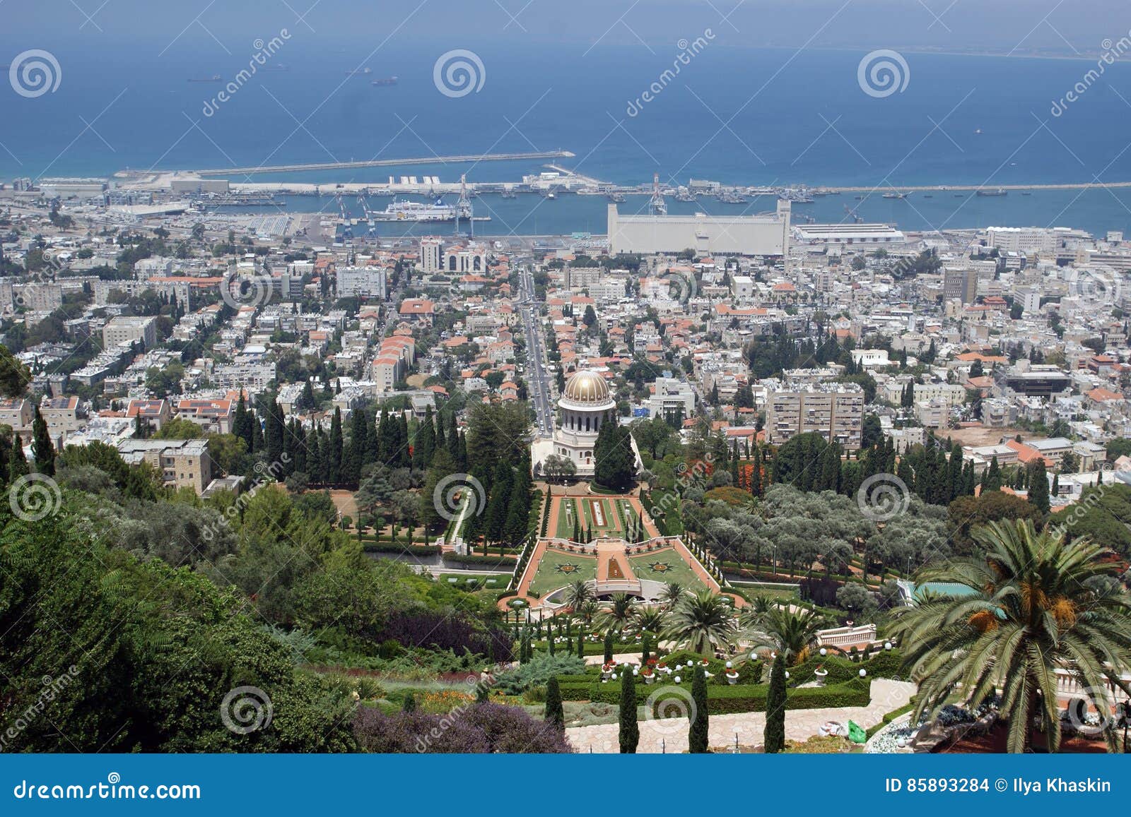 View of the Bahai Temple editorial stock image. Image of culture - 85893284
