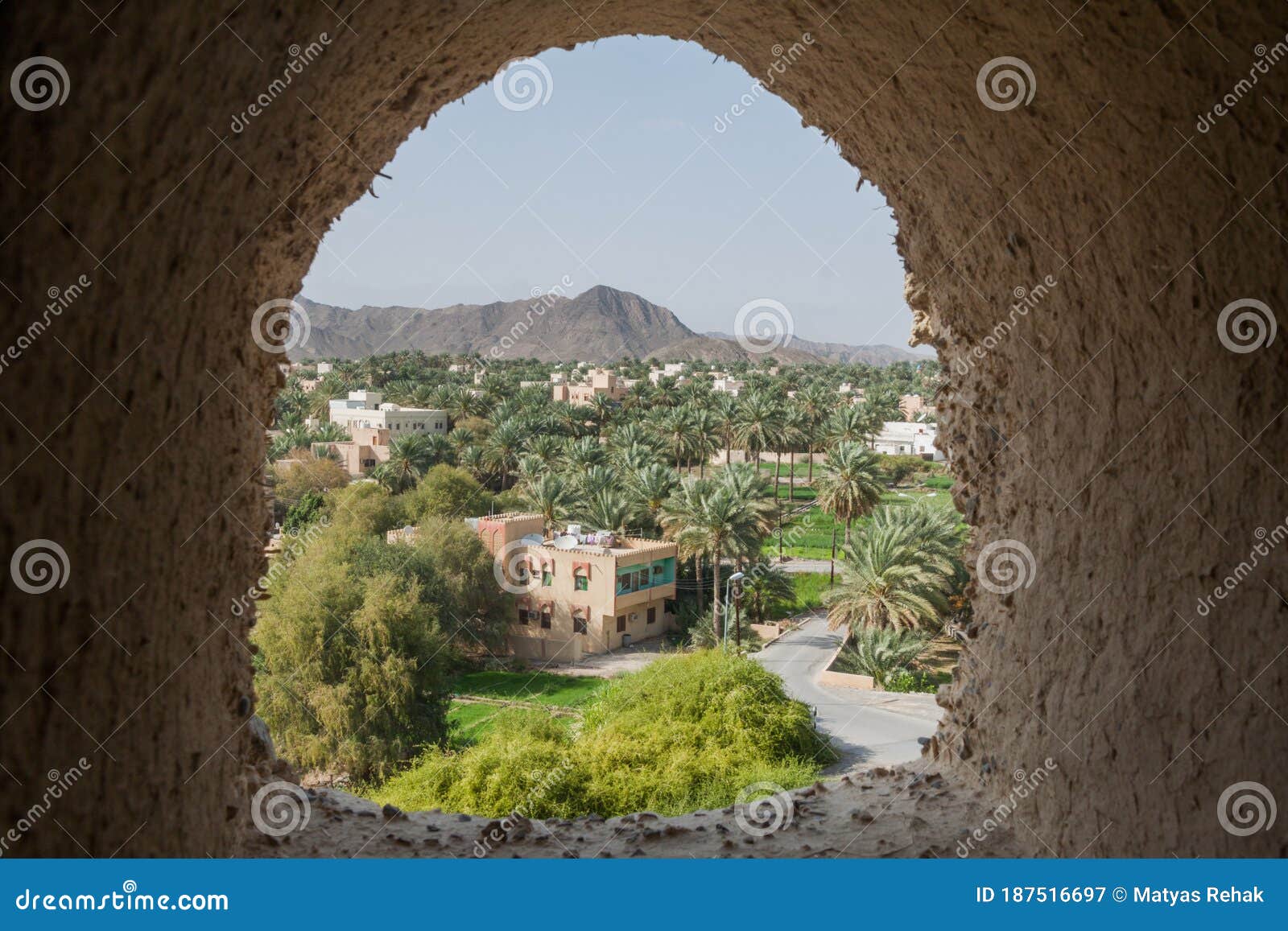 View of Bahla Town from Bahla Fort, Om Stock Image - Image of fort ...