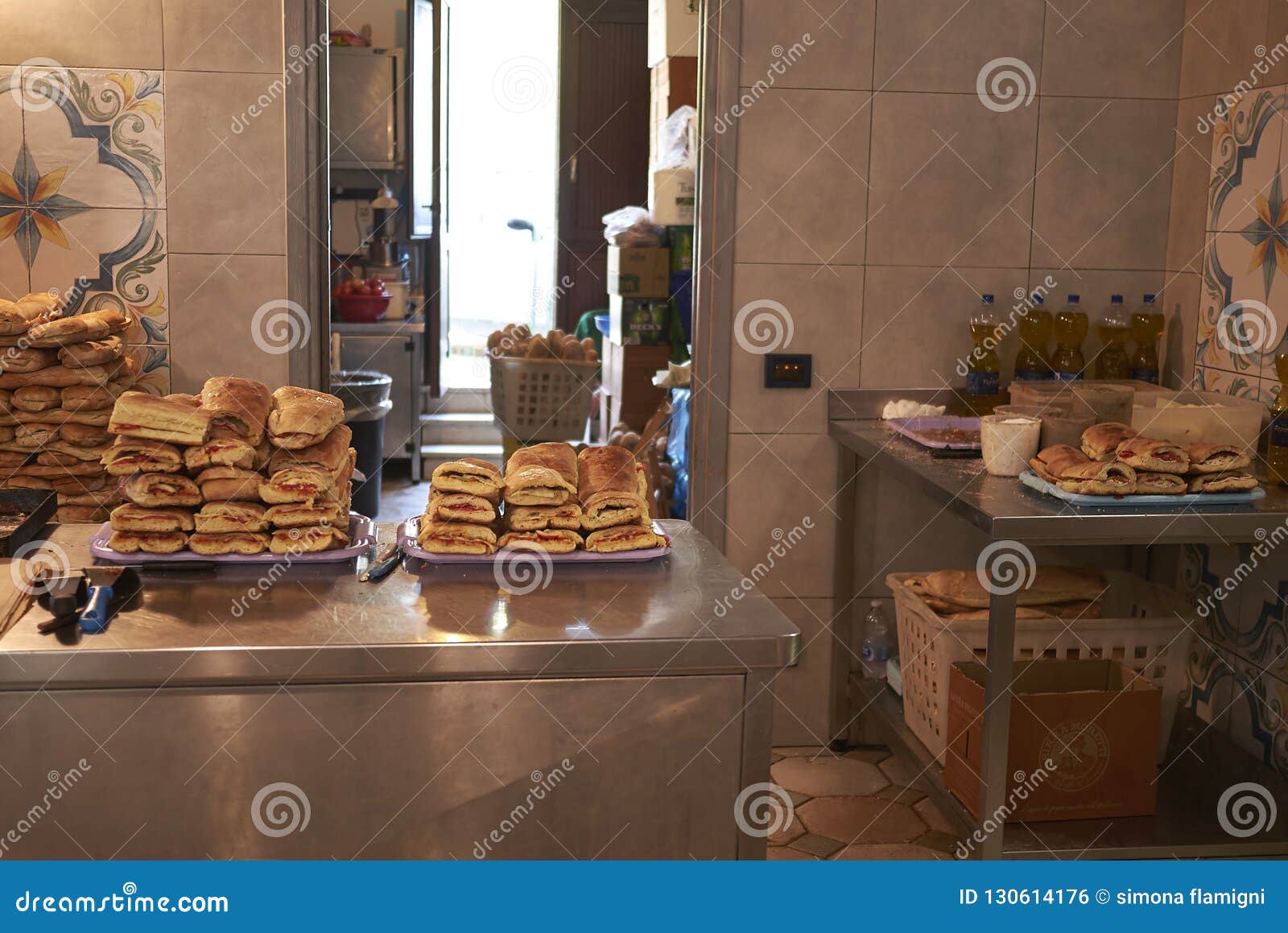 View of a bakery kitchen editorial photo. Image of products - 130614176