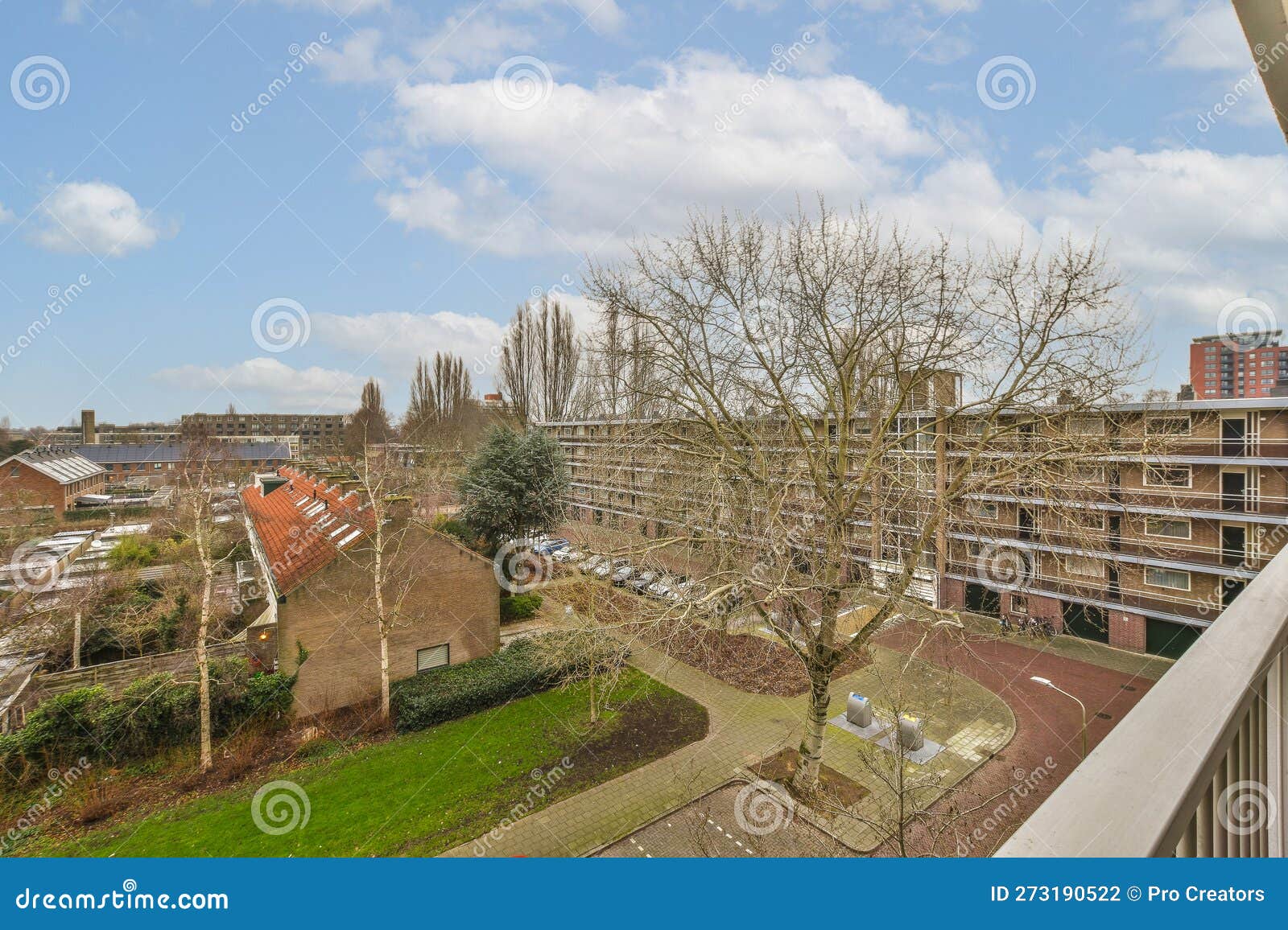 A View from a Balcony of an Apartment Complex with Stock Photo - Image ...
