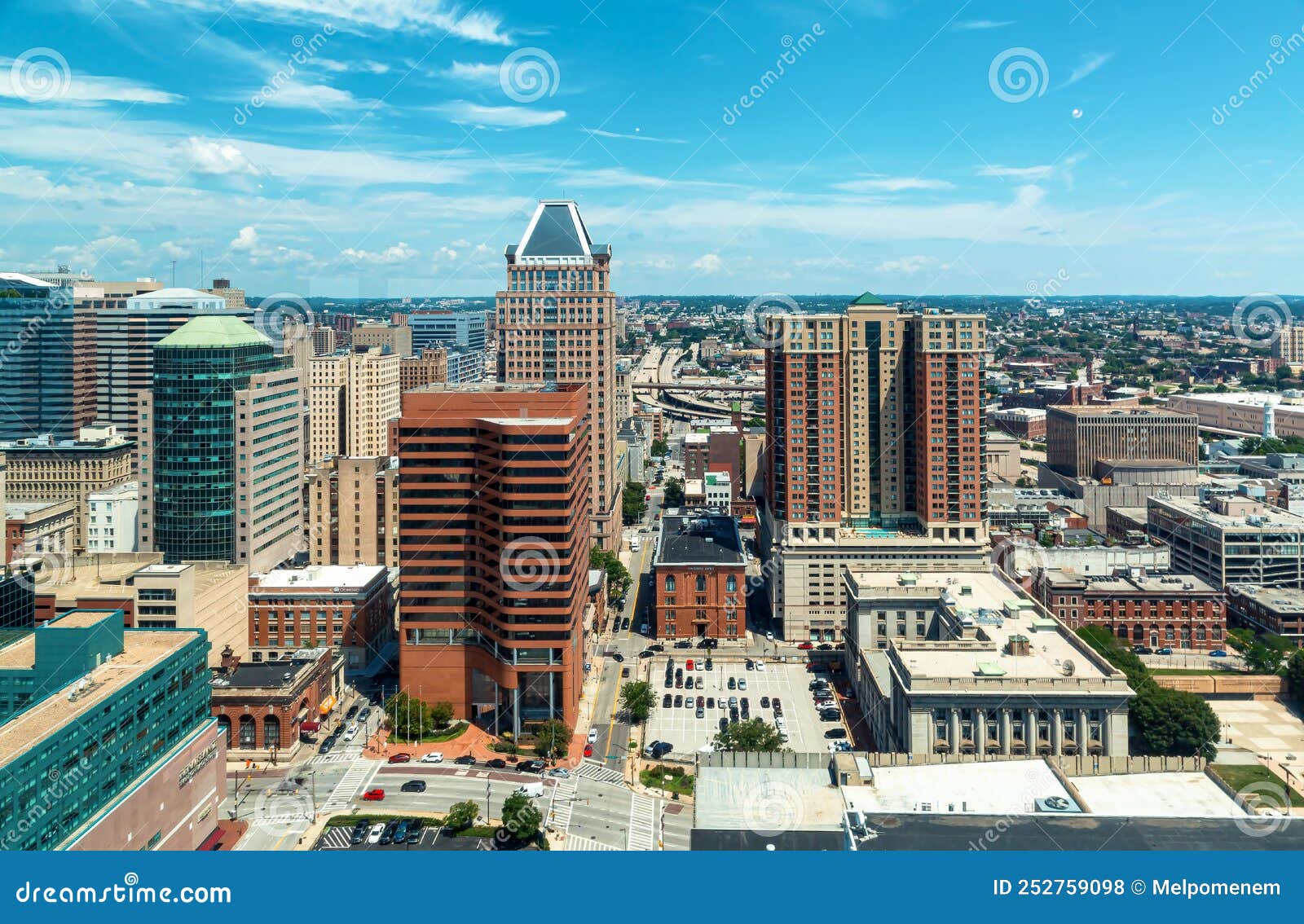 View of the Baltimore Cityscape Stock Photo - Image of modern, american ...
