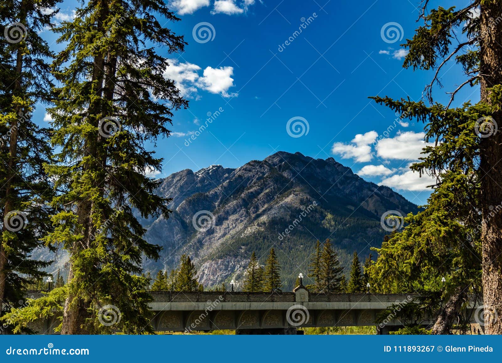 The Banff Avenue Bridge in Banff National Park Stock Image - Image of ...