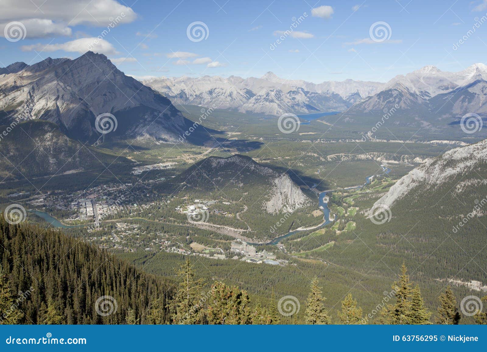 View of banff town alberta stock image. Image of valley - 63756295