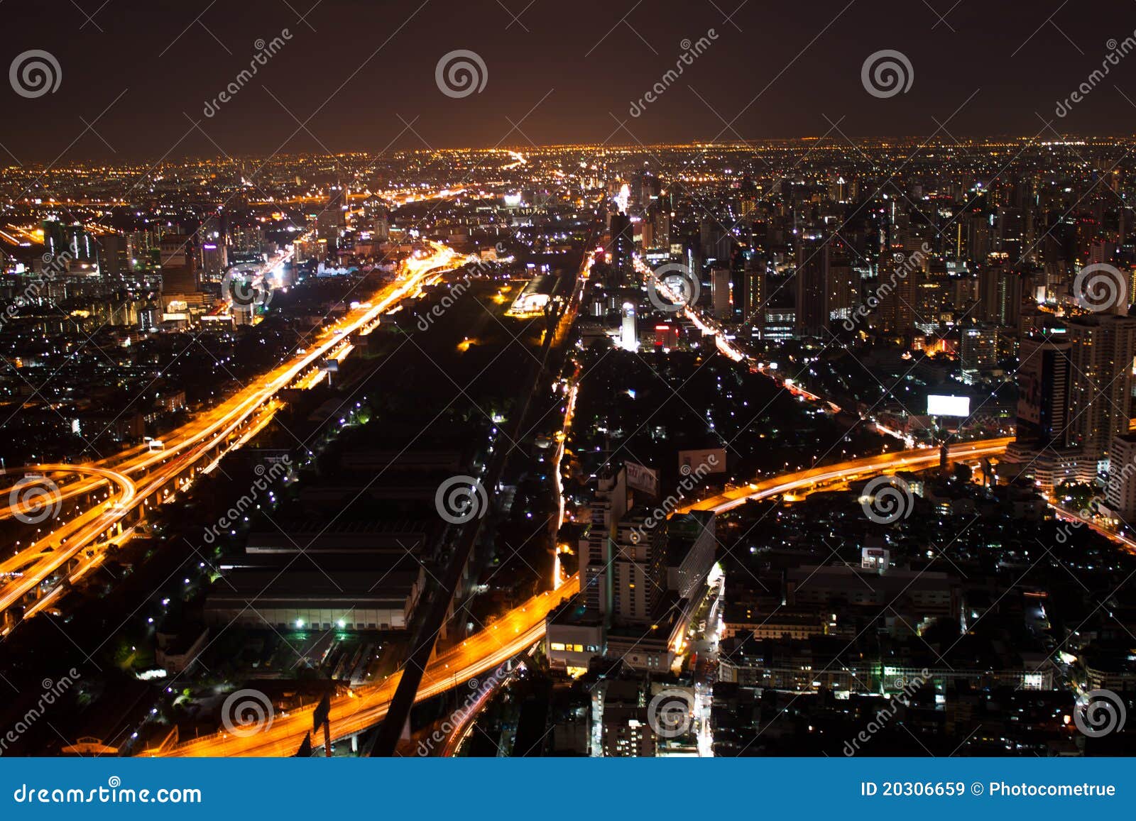 View of Bangkok City at Night from High Building Editorial Stock Image ...