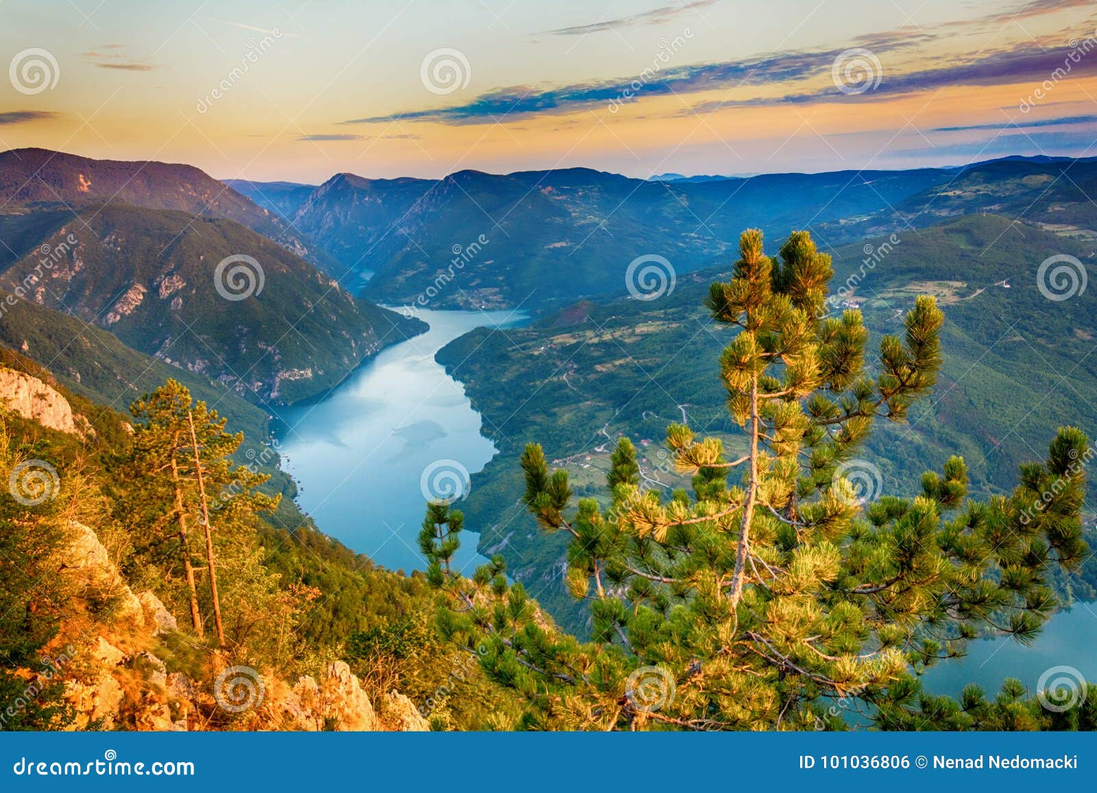 View From Banjska Stena On Drina River, Serbia Stock Image ...