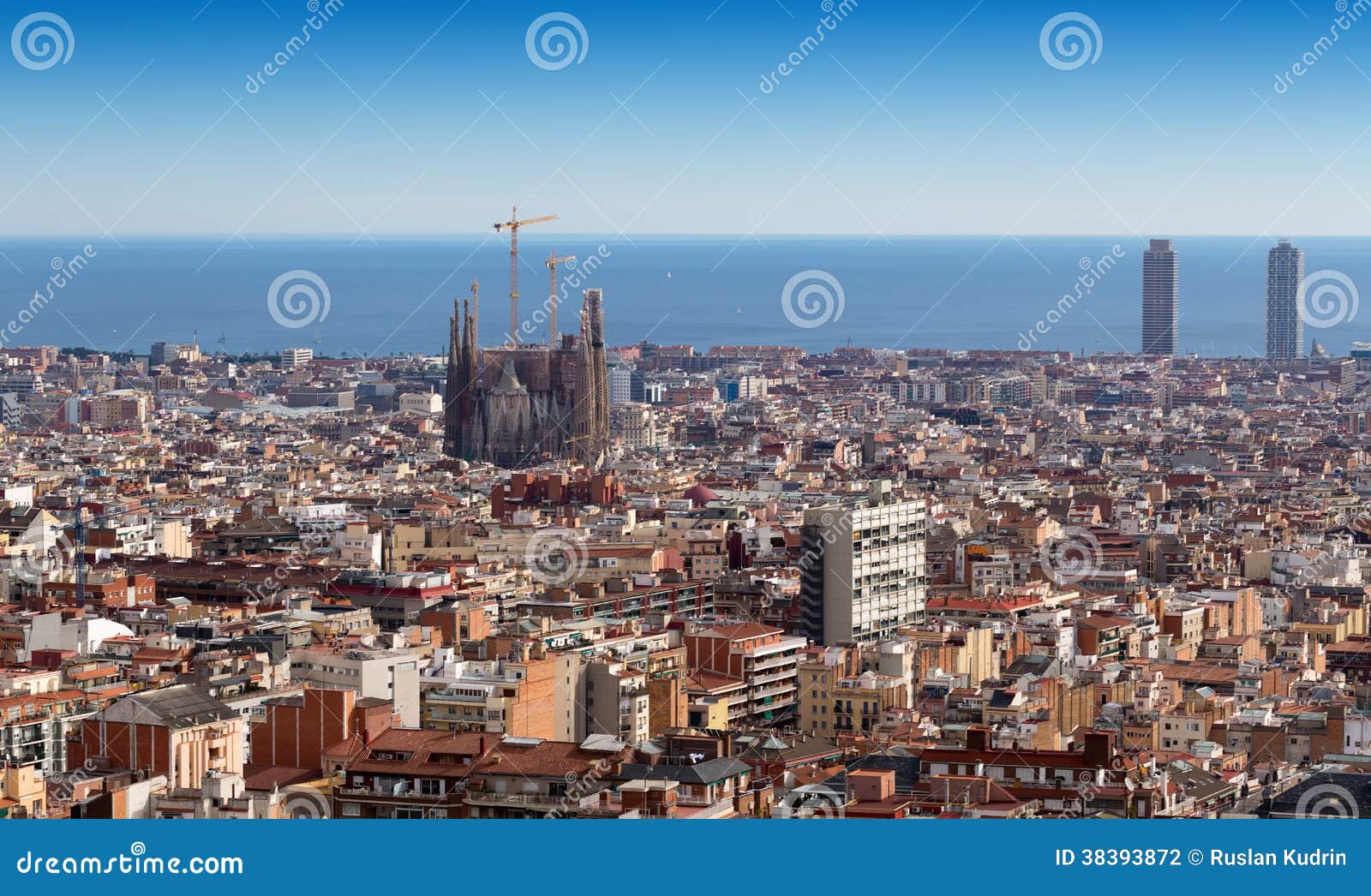 View of Barcelona from Mount Tibidabo Stock Photo - Image of barcelona ...