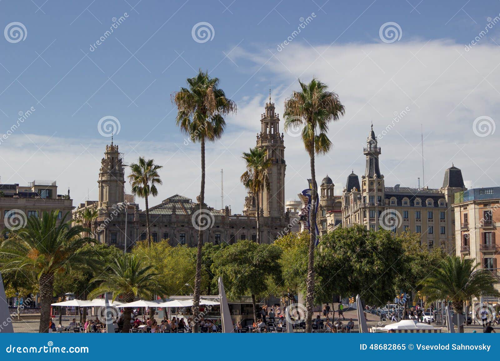 View of Barcelona from the Sea Stock Image - Image of beautiful ...