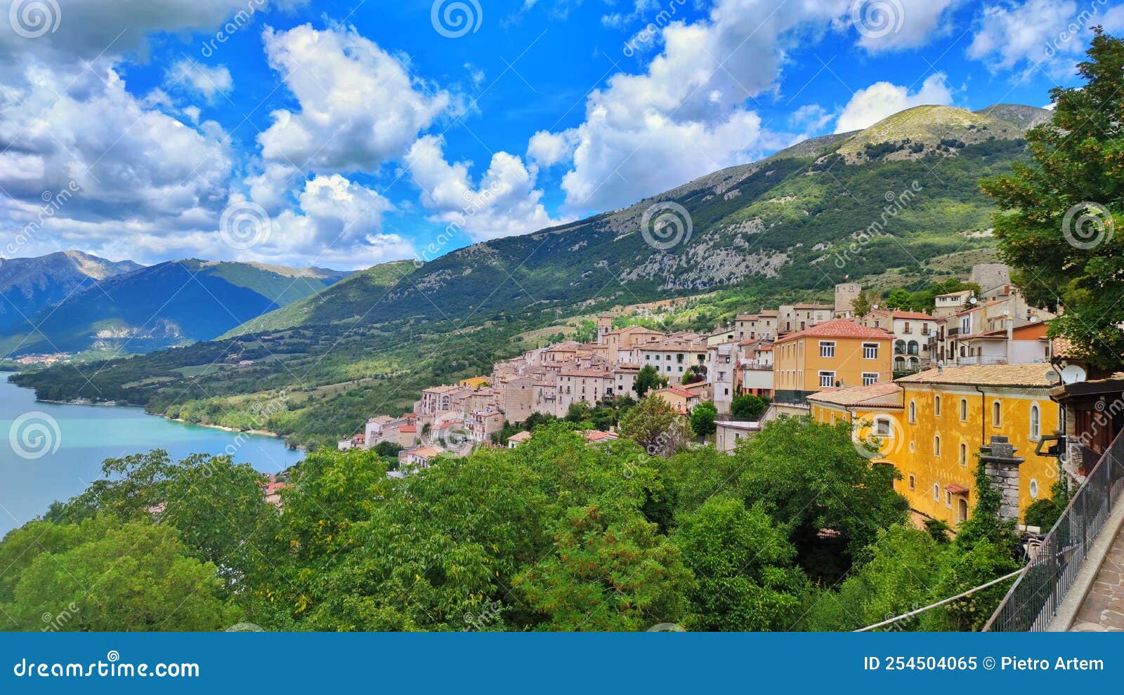 View of Barrea and Its Namesake Lake in Abruzzo. Stock Image - Image of ...