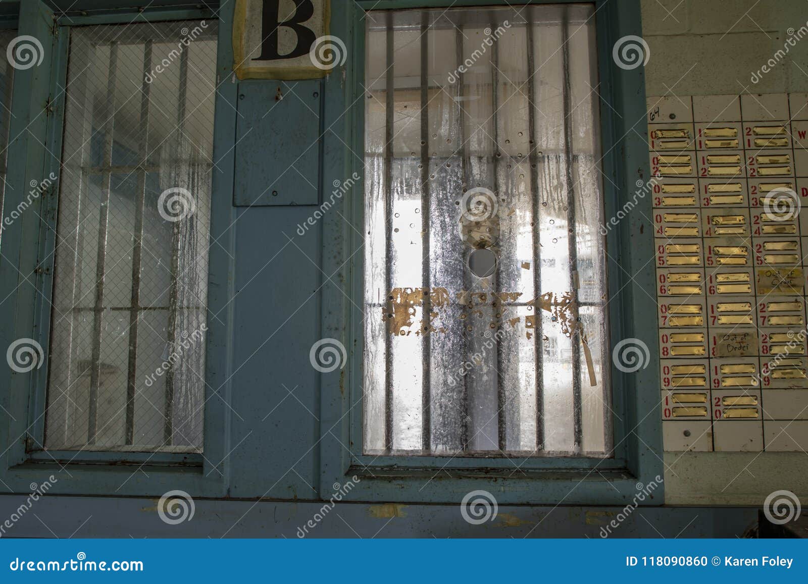 View through Bars from Guard Station To Prison Cellblock Stock Photo ...